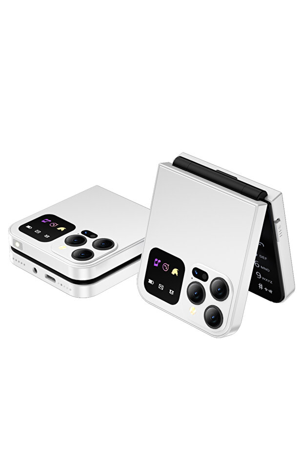 Choice White SERVO Classic Color Flip Mobile Phone Auto Call Record FM ...