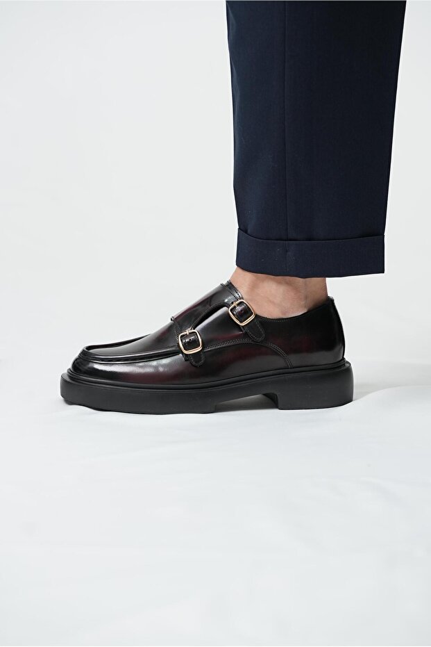 Tetri Gody Model Hakiki Deri El Yapımı Erkek Bordo Açma Casual Ayakkabı ...