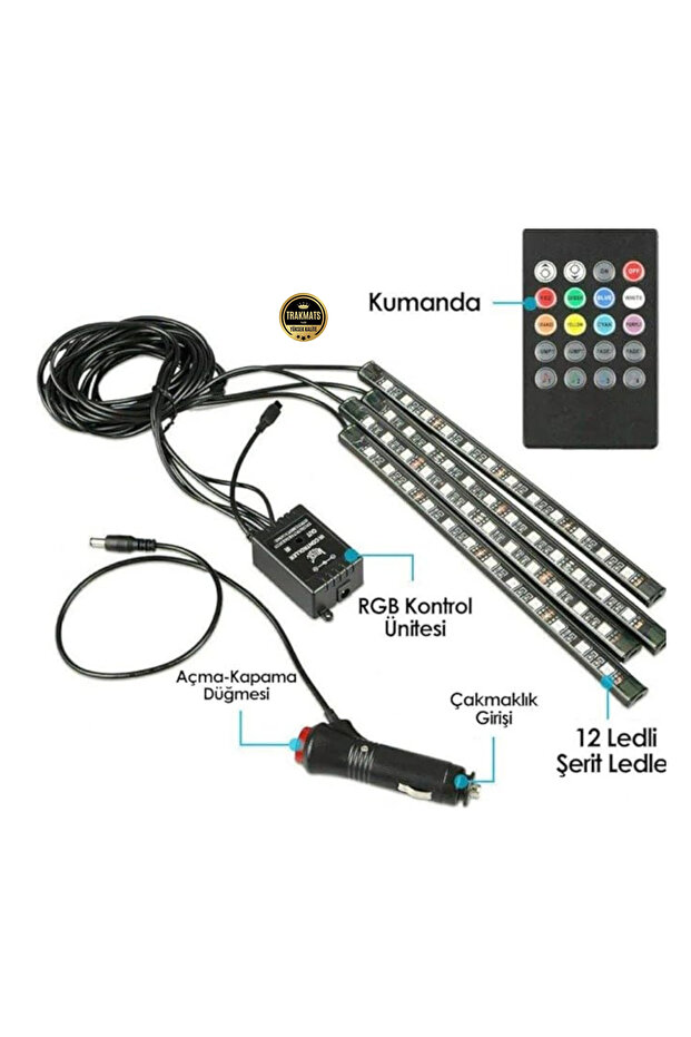 TRAKMATS Honda Civic RS HB 2016-2017-2018-2019-2020-2021 Araç İçi LED ...