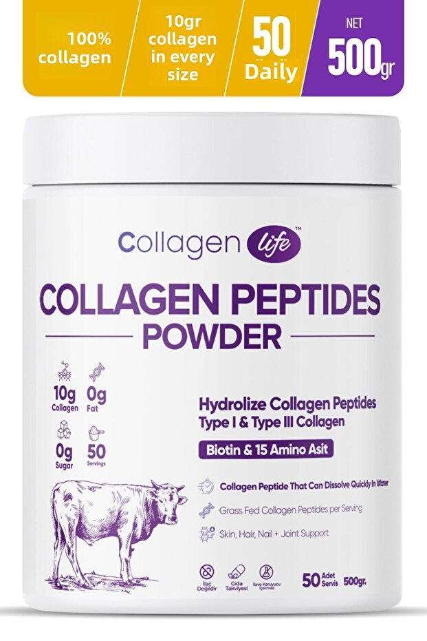 Collagen Life Dietary Supplement Containing 100% Pure and Natural High ...