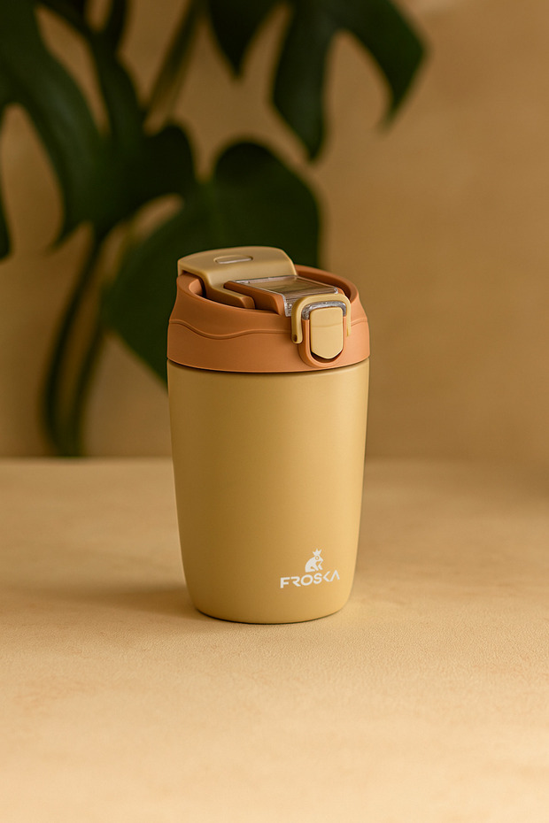 Kitchen Life FROSKA Sızdırmaz Pipetli Termos Bardak 350 ml Çift ...