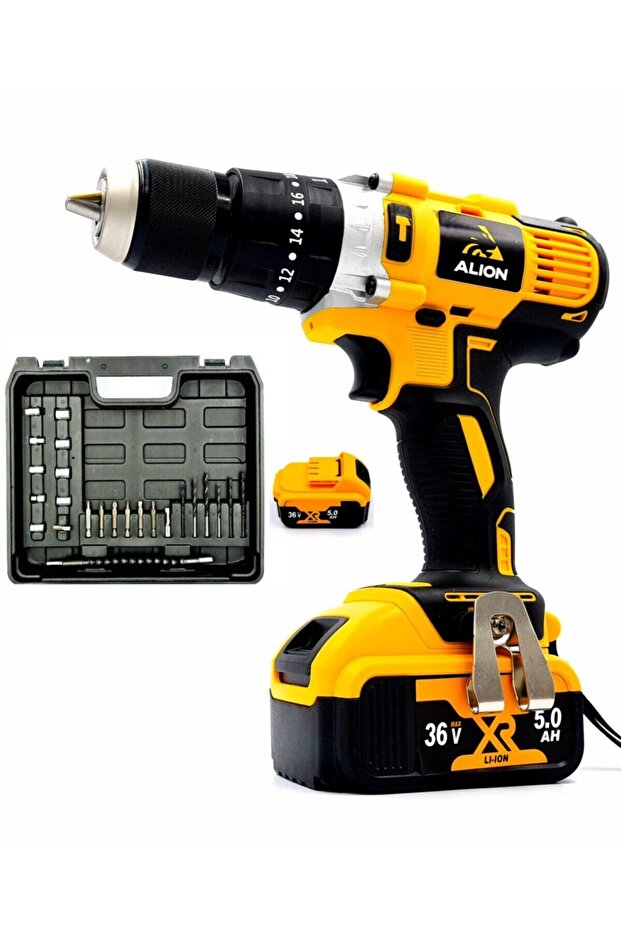 ALION Buıld Plus 36v 5 Ah Darbeli Şarjlı Matkap Metal Madren Vidalama 2 ...
