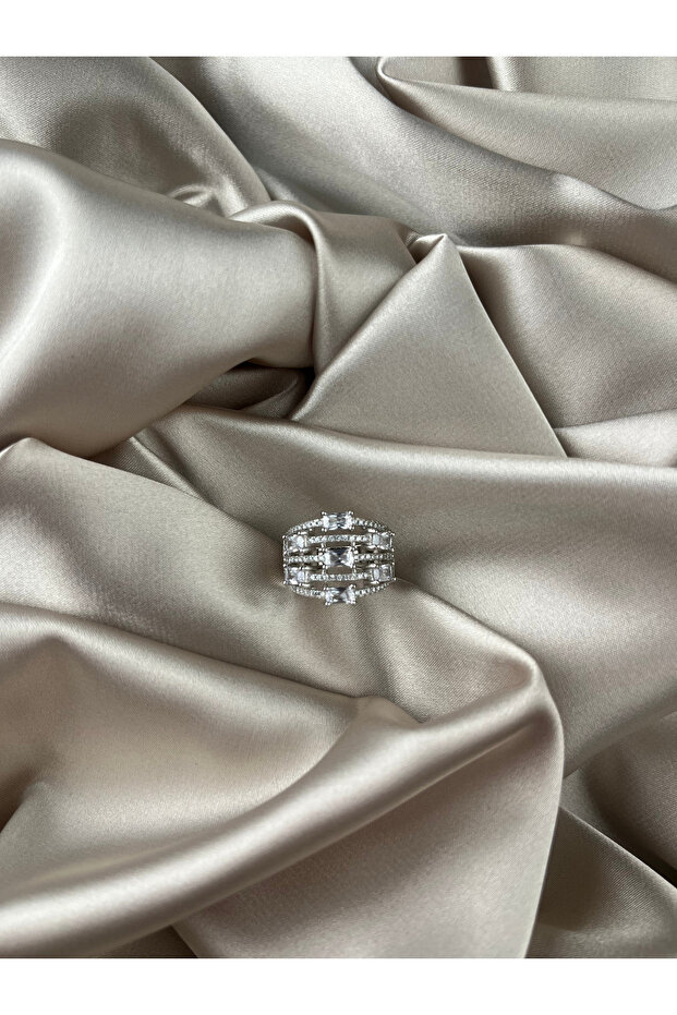innuendo jewelery 925 Ayar Gümüş 5 Sıra Baget Taşlı Yüzük - Fiyatı ...