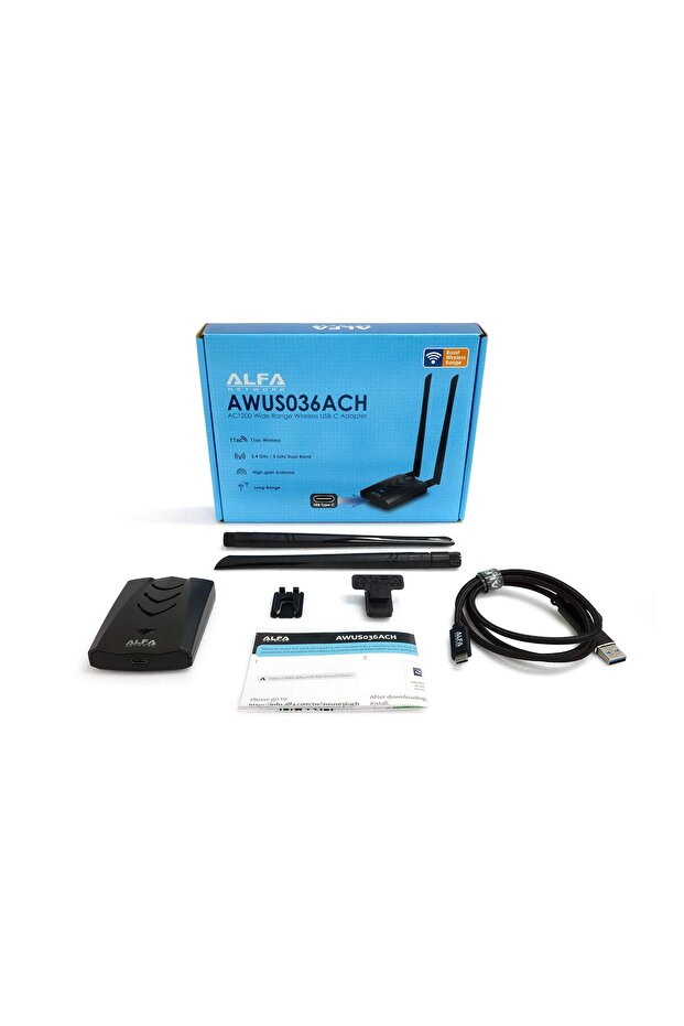 alfa network Awus036ACH 802.11AC Uyumlu Kablosuz Usb Adaptör (Resmi ...
