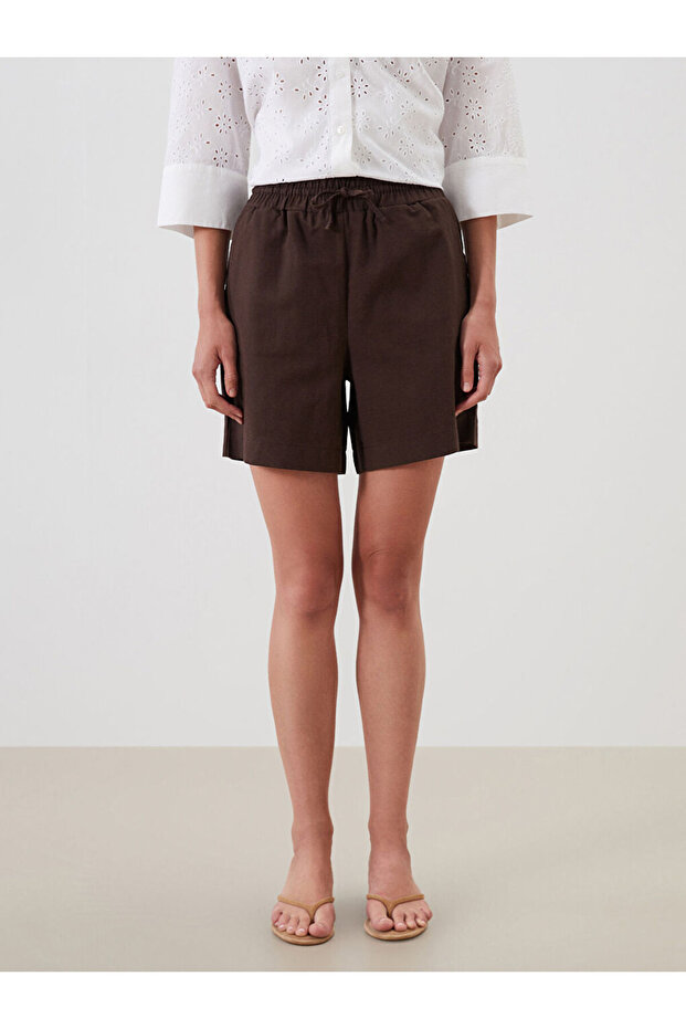 LC Waikiki Yeni Sezon Beli Lastikli Keten Karisimli Kadin Sort ...