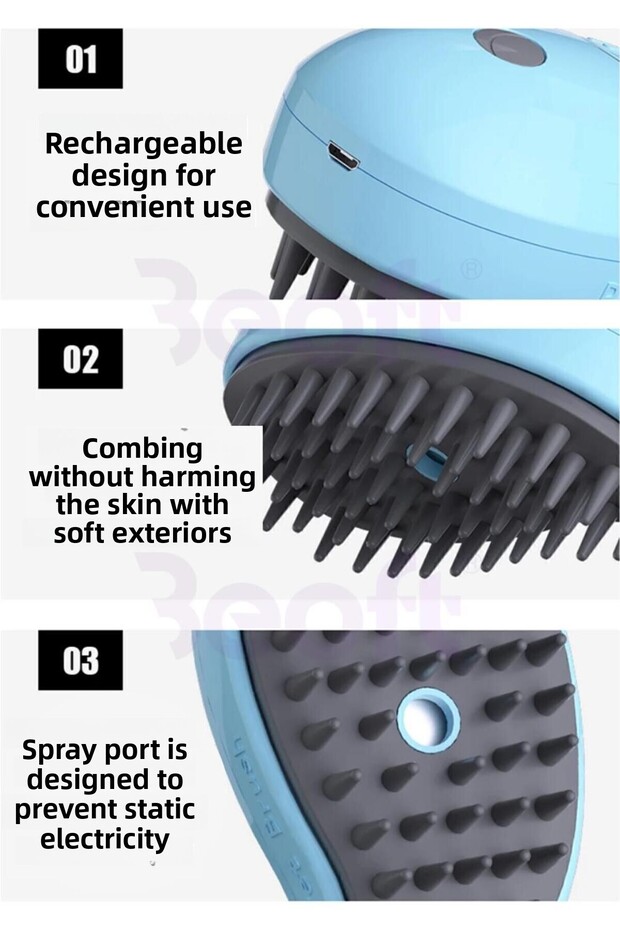 Beoft New Version - Pet Brush Steam Cat Dog Washing Brush, Hair ...