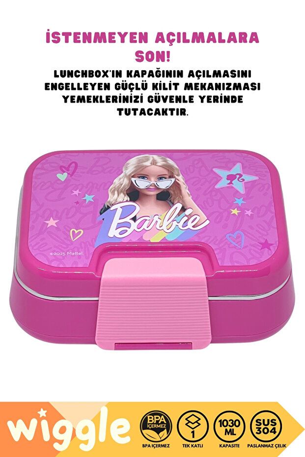 Barbie Bento 1030ml Lunchbox Lisanslı Tek Katlı 2 Bölmeli Paslanmaz ...