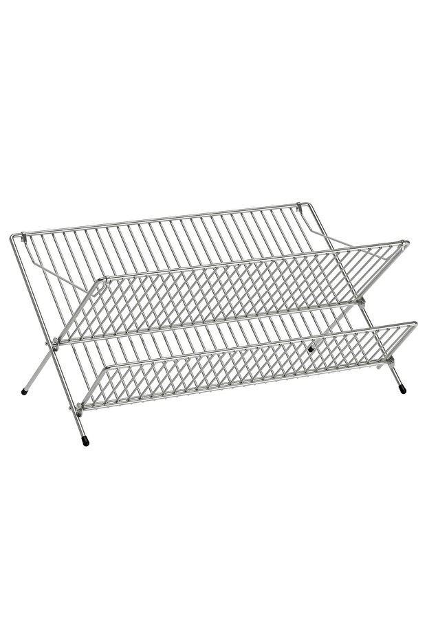 TEZPAZAR Kvot Katlanabilir Bulaşıklık 29x48x23 Cm 2 Katlı Çelik Ayaklı ...