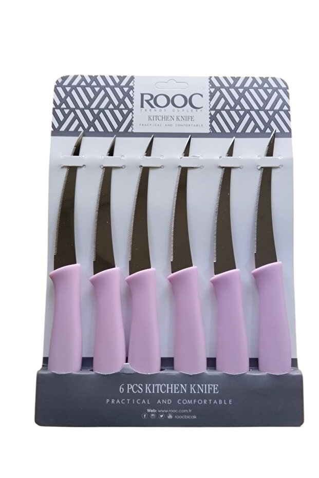 Rooc 6'lı Lazer Kesim Mutfak Meyve Sebze Bıçağı, Ultra Keskin Bıçak ...