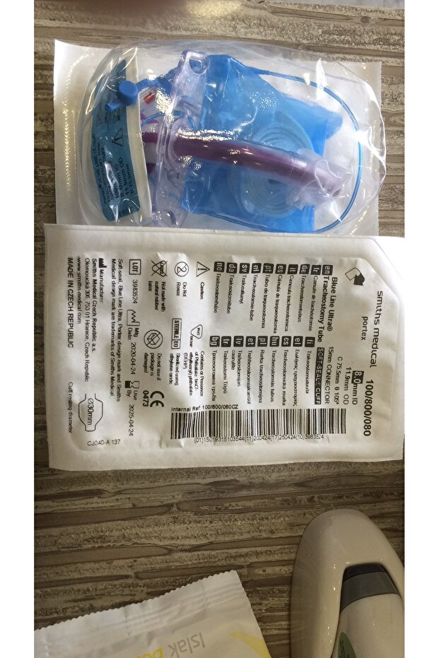 Portex Kaflı Trakeostomi Kanülü Portex Blue Line Ultra 100/800/075 7.5 ...