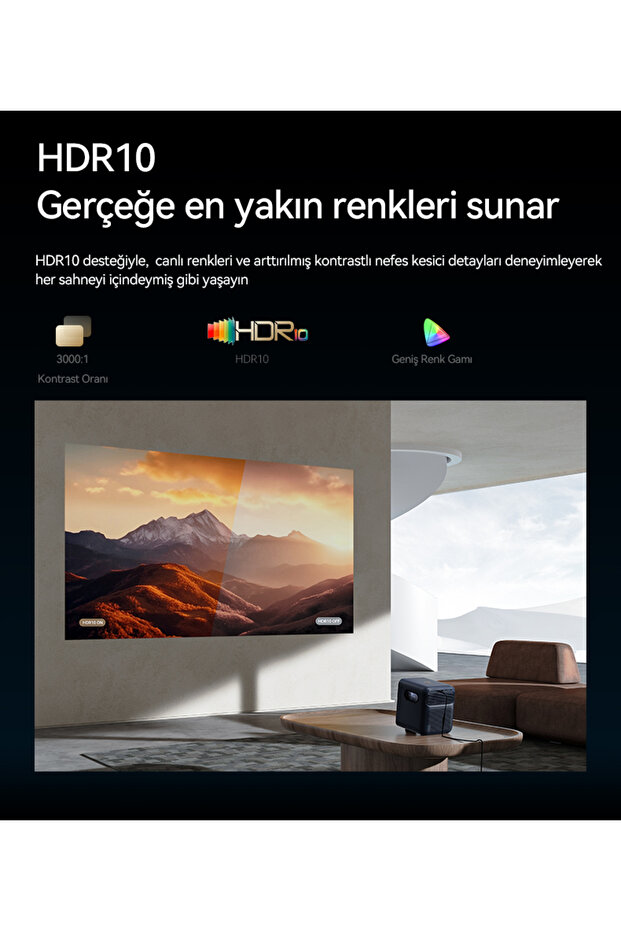 wanbo Mozart 1 Pro Akıllı Projeksiyon Cihazı –1200 ANSI, Google TV, HDR, MEMC, Lisanslı 2025 ...