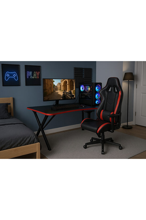 OlcayAksesuar X Metal Ayaklı Oyuncu Masası Gamer Masa - Fiyatı, Yorumları