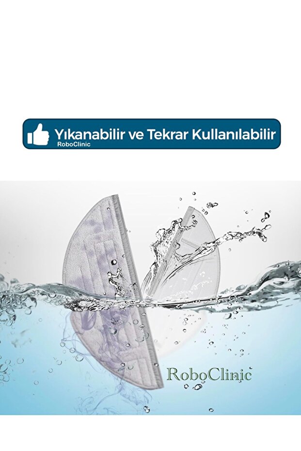 Roboclinic Roborock S8 Sonic Akıllı Robot Süpürge Uyumlu 10 Adet Microfiber Mop Bez Paspası ...