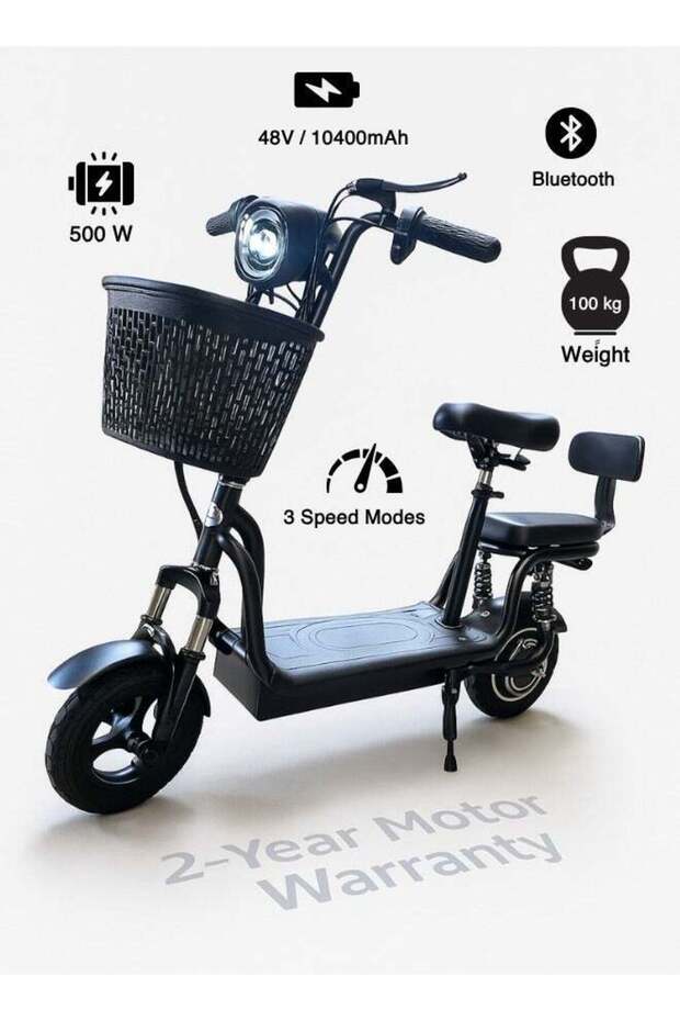 Generic Electric Scooter | Electric Scooter with Extra Seat and Storage ...