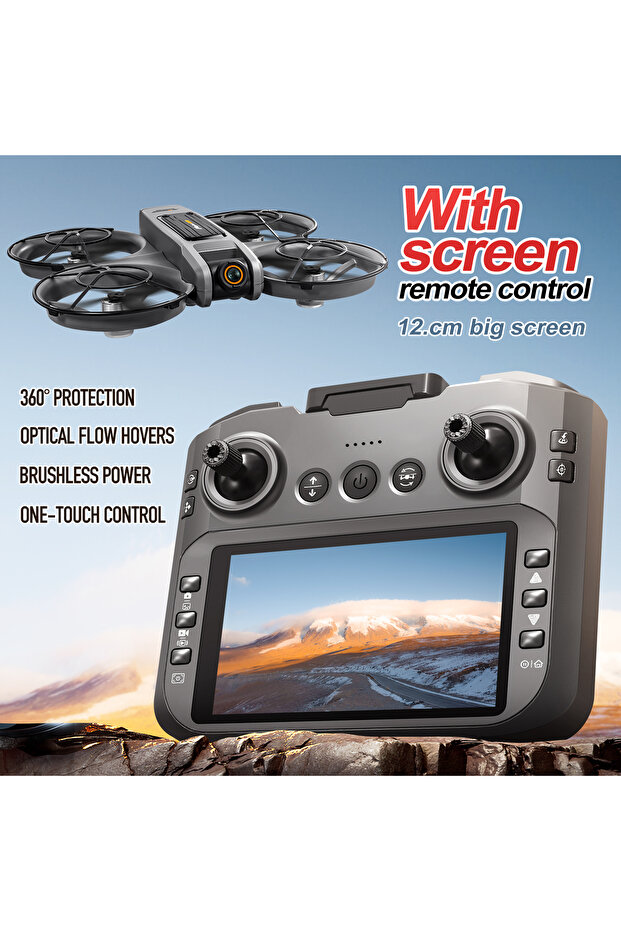 SoundWave Noe - Drone GPS LCD Kumanda ekranlı pervane korumalıklı ...
