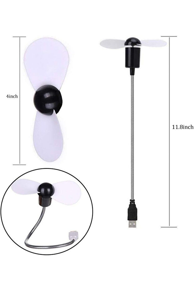 Generic Esnek Mini USB Vantilatör Serinletici Fan - Laptop ve Powerbank Uyumlu Taşınabilir ...