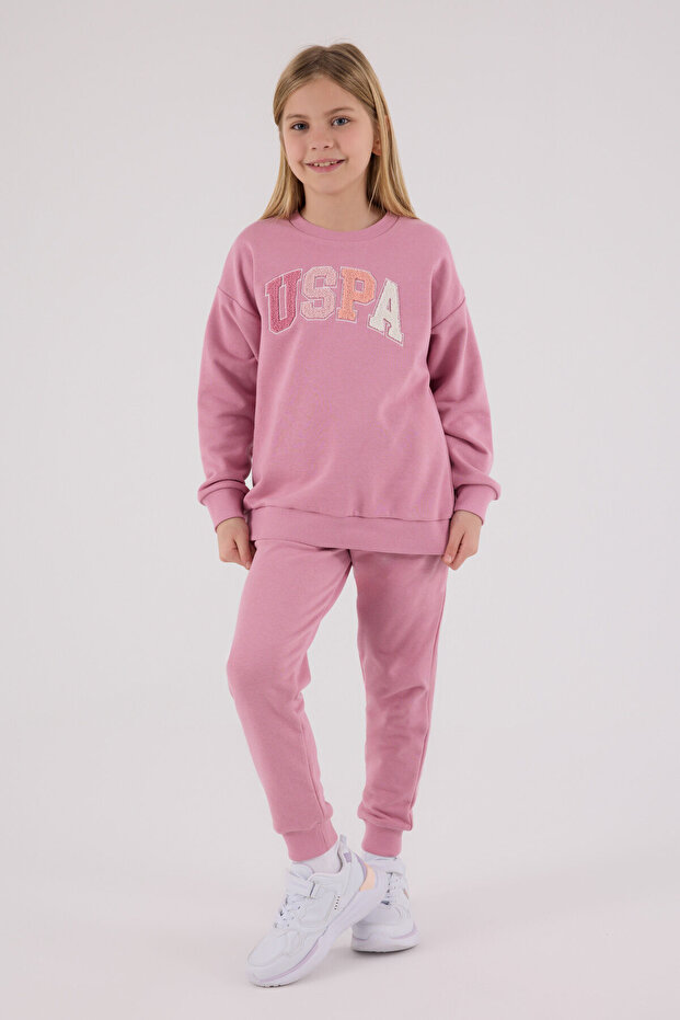 U.S. Polo Assn. U.S. Polo Assn Girl's Pink Tracksuit Set- Trendyol