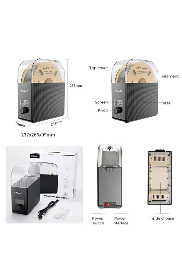 Choice 3D-AC-DRYER-EU Creality Filament Dryer Upgrade Fan Filament Dry ...