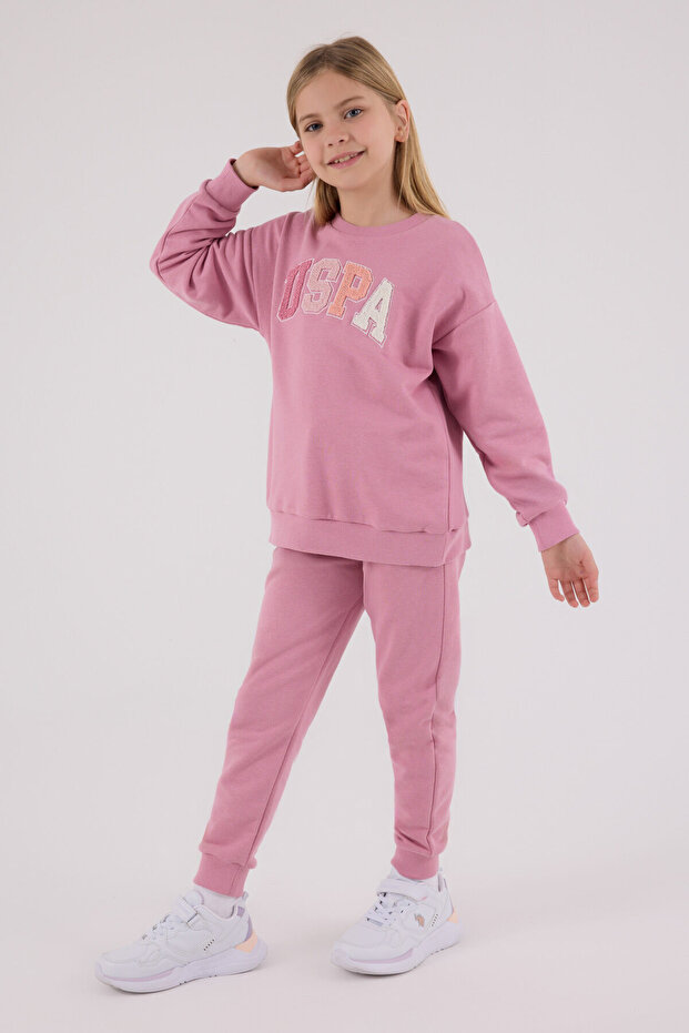 U.S. Polo Assn. U.S. Polo Assn Girl's Pink Tracksuit Set- Trendyol