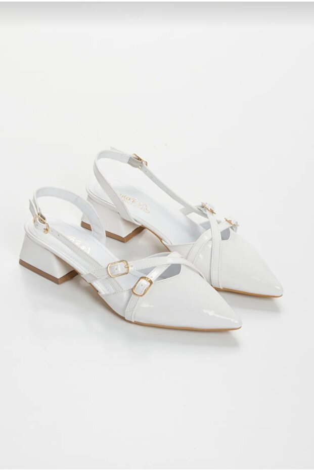 oyyo Open Back Pointed Toe Short Heel Casual Ballerina Women's Heeled ...