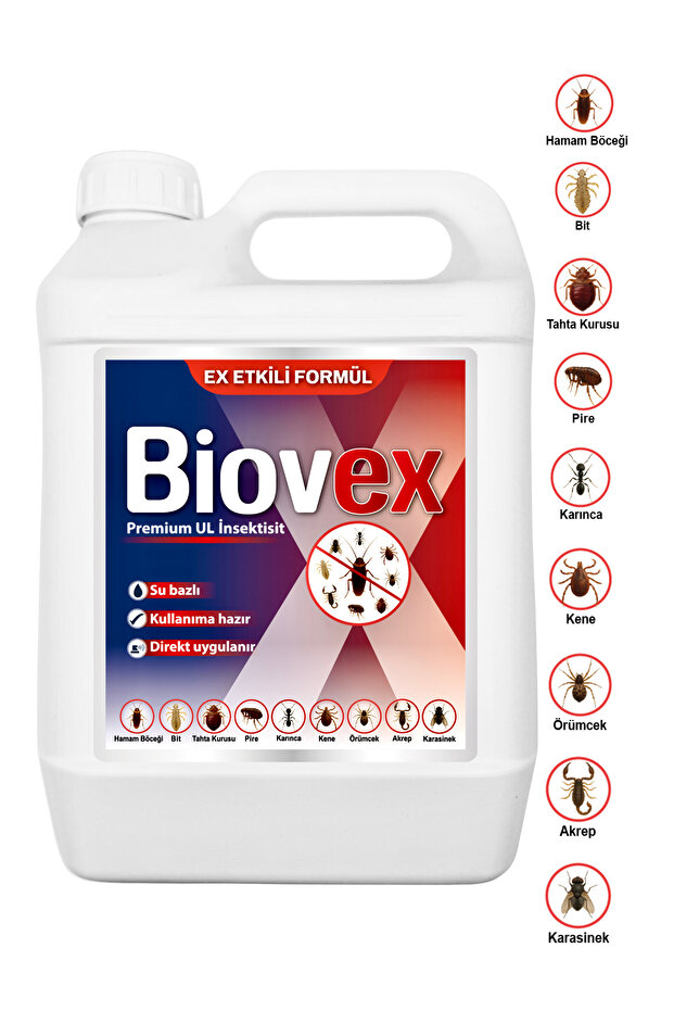 Biovex Premium UL İnsektisit Haşere İlacı Hamam Böceği, Tahta Kurusu, Karınca, Kene, Karasinek 1 ...