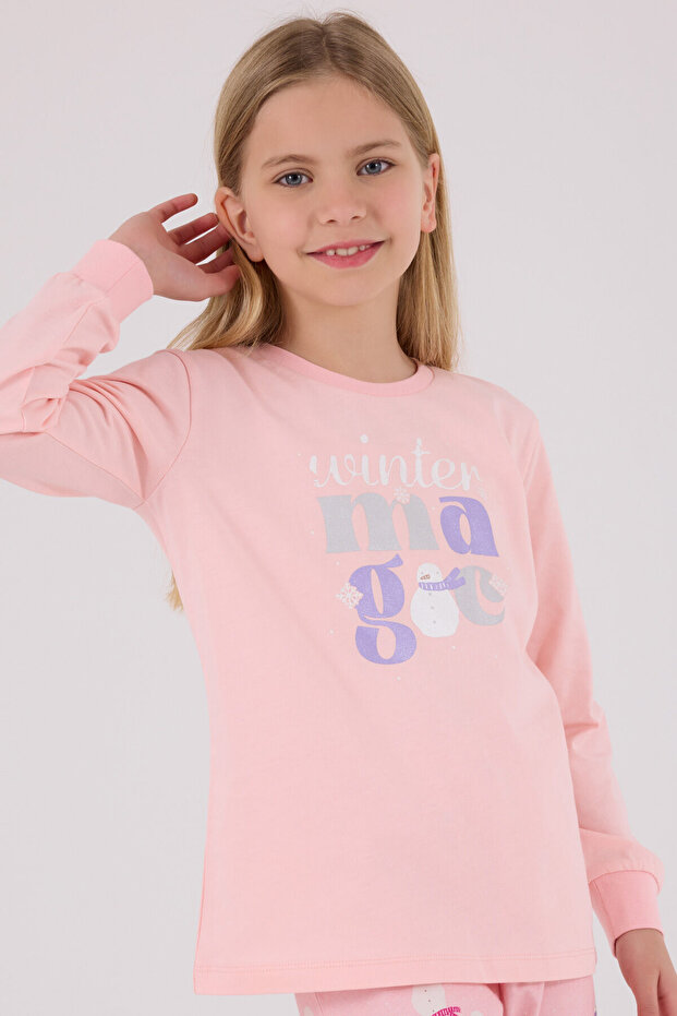 Rolypoly Girl's Pink Pajama Set- Trendyol