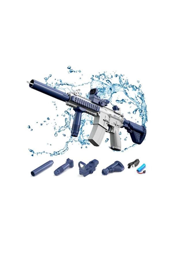 Retoys Elektrikli Tam Otomatik Silah Su Tabancası Seri Atış Nişangahlı Susturuculu 62 CM M416 ...