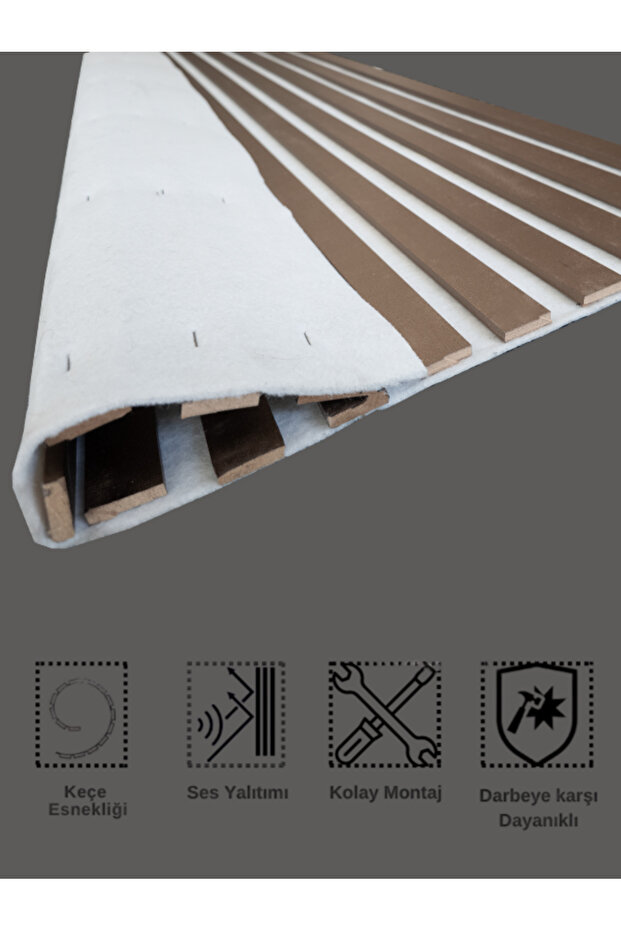 DECOALA Mdf Ahşap Akustik Duvar Paneli Beyaz Keçe 60x275 Cm - Bronz ...