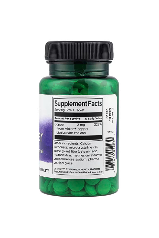 SWANSON Copper Mineral - 2 mg (Copper Chelate) - Antioxidant, Immune ...