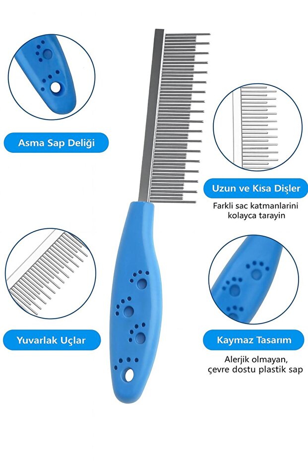 PATICOOL Kedi Köpek Tüy Açma Tarağı Kıtık ve Topak Açıcı Tek Taraflı ...