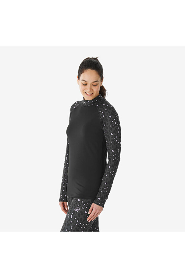 Decathlon Wedze Kadın Termal Üst Kayak İçliği - Siyah/Leopar Deseni ...