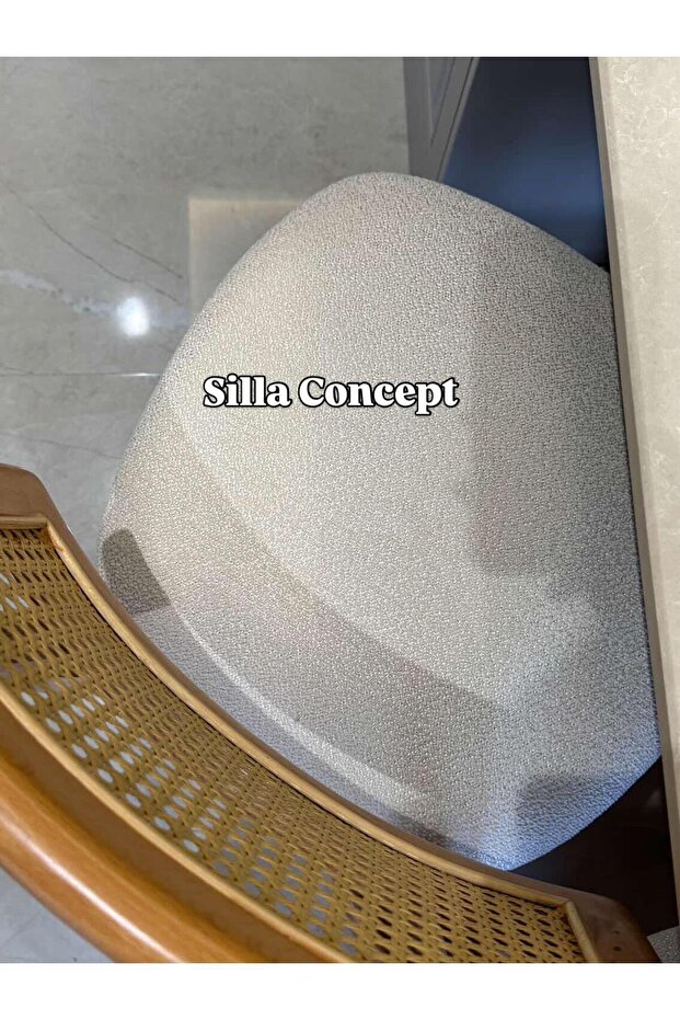 silla 2'li Zion Bar Sandalyesi Teddy Krem Kumaş Hasırlı Naturel Ahşap ...