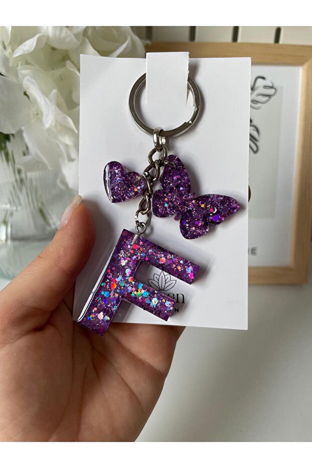 Zenan Design F Harfi Özel Tasarım Epoksi Harf Anahtarlık - Fiyatı ...