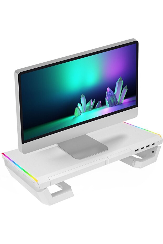 Everest ST1 4 USB Hub RGB Lighted Foldable Height Adjustable White ...