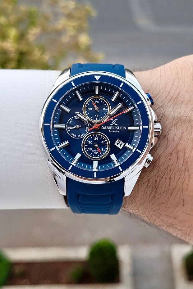 Daniel Klein 45 Mm Kasası Gri Kordonu Lacivert Renk Fonksiyonlu Erkek ...