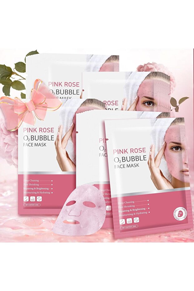 Max Touch Mooyam 10 Pack Pink Rose O2 Bubble Face Masks Sheet, Bubble ...