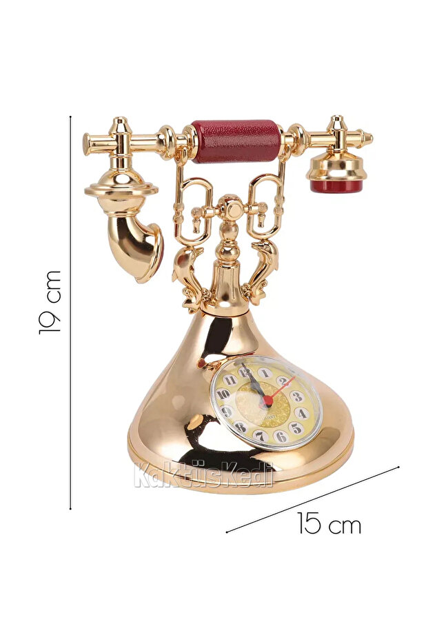 KaktüsKedi Vintage Telefon Model Nostaljik Dekoratif Masa Saati - Çalar ...