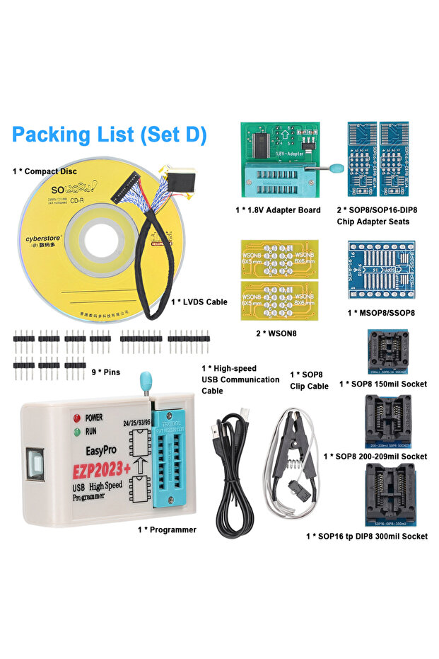 Choice Set D EZP2023+ High-Speed USB SPI Programmer Support 24/25/93/95 ...