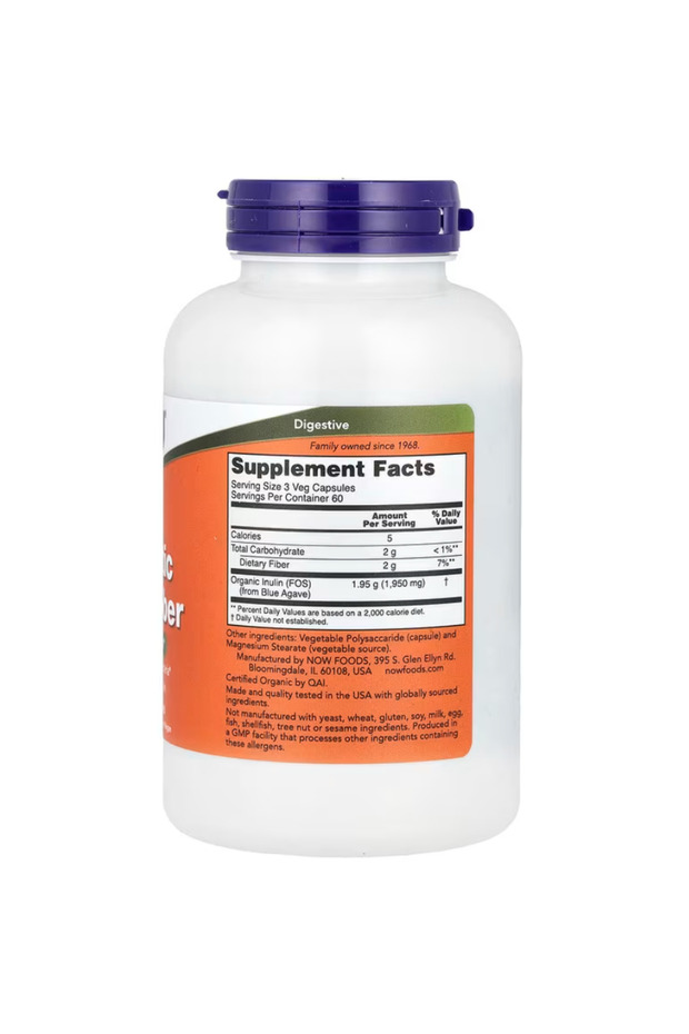 Now Foods , Prebiotic Inulin Fiber, 180 Veg Capsules (650 mg per Capsule) - Fiyatı, Yorumları