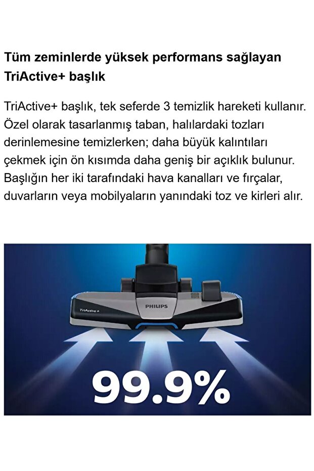 Philips 7000 Serisi Premium Yüksek Emiş Gücü, Toz Hapseden HEPA 13 ...