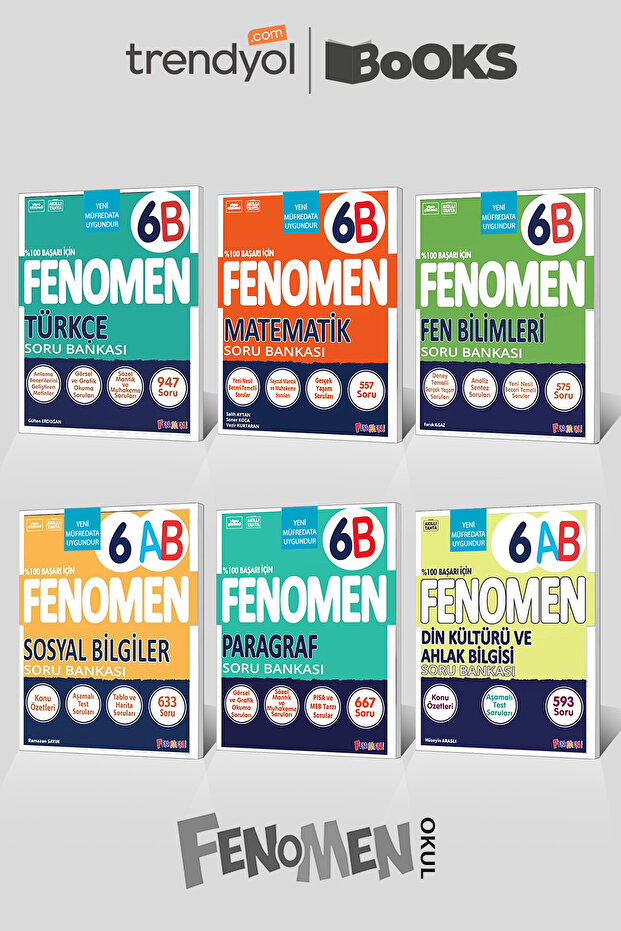 Fenomen Yayıncılık FENOMEN 6 B Set (Türkçe,Matematik,Fen,Sosyal ...