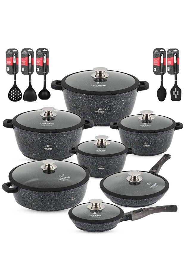 Generic Life Smile Nonstick Cookware Set 29 pcs Cookwares-Induction ...