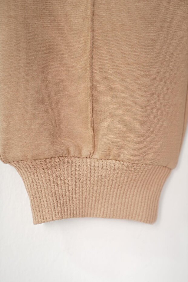 zepkids Printed Embroidered Mink Color Boy's Tracksuit Set- Trendyol