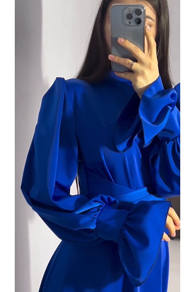 Raya Gym Volan Kol Detaylı Saten Tesettür - Fiyatı, Yorumları