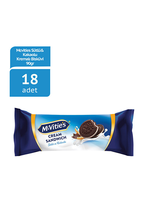 McVities Mc Vities Bitter Çikolatalı & Sütlü Kremalı Bisküvi - 90 gram ...