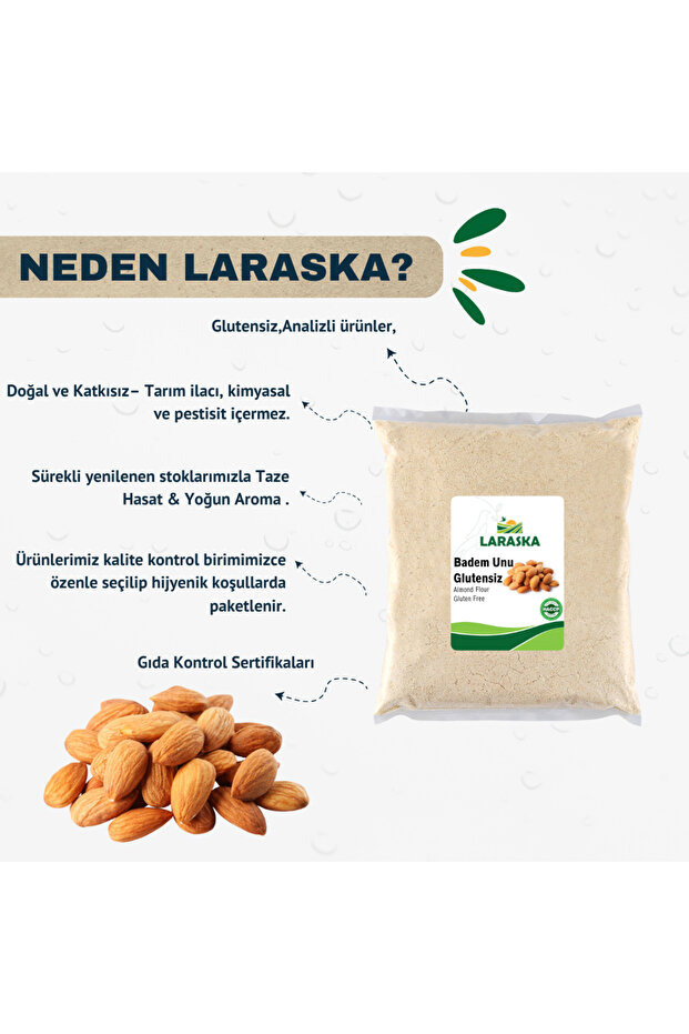 Laraska Glutensiz Badem Unu 250g - Almond Flour Gluten Free Vegan ...