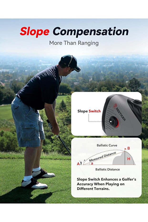 Genericc REDTIGER Golf Rangefinder, 7X Magnification 1200 Yards Laser ...