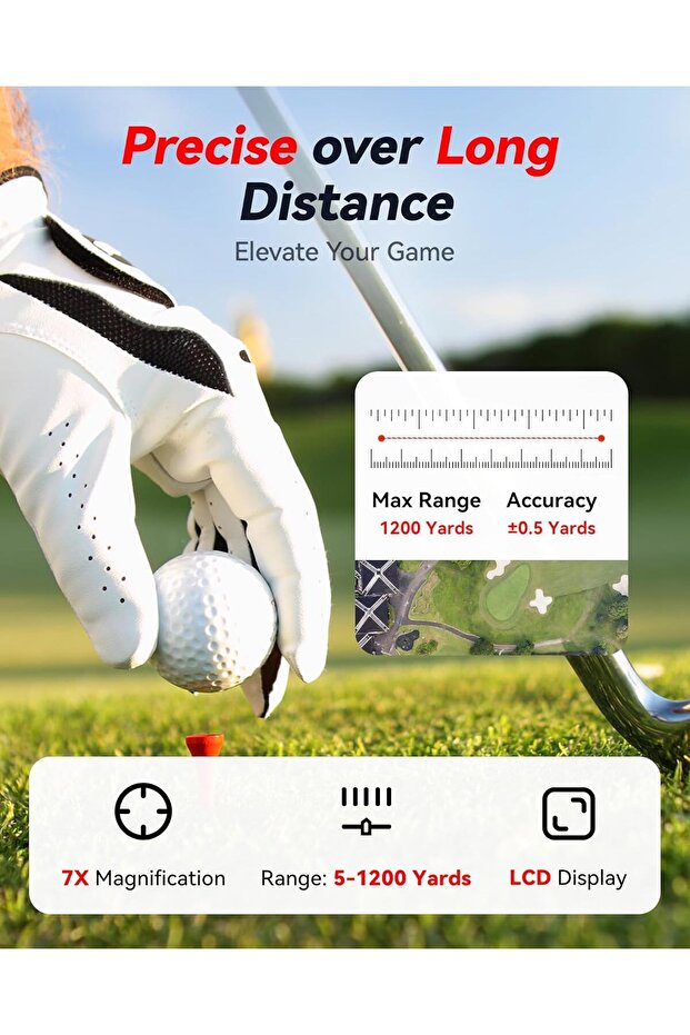 Genericc REDTIGER Golf Rangefinder, 7X Magnification 1200 Yards Laser ...