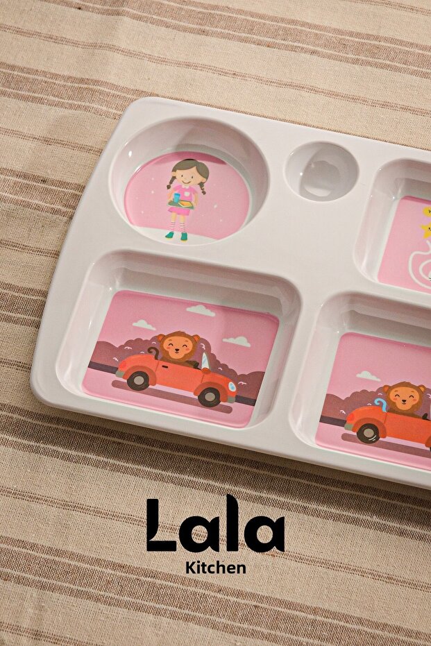 Lala Mutfak طبق تعليمي للأطفال (29 × 18 سم) مع كبد BPA ومتين- ترينديول