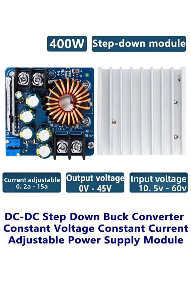 Choice DC-DC 400W 15A Step Down Buck Converter DC 10V-60V To 0-45V ...